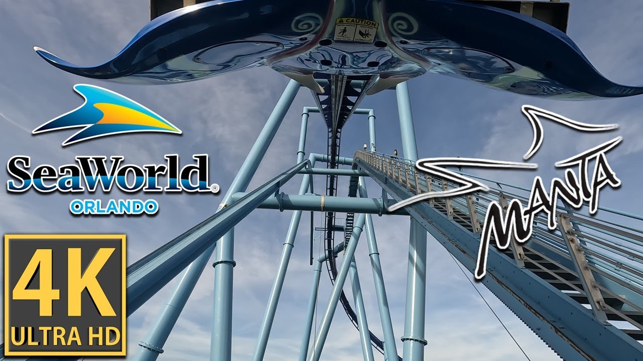 Manta (Front Row POV) 4K 60 FPS | SeaWorld Orlando Flying Roller ...