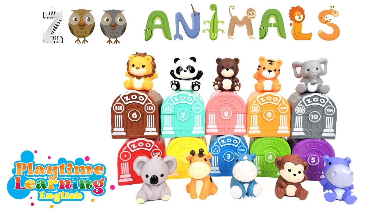 Zoo Animals For Kids and Toddlers | Learn Colors, Numbers, Animals ...