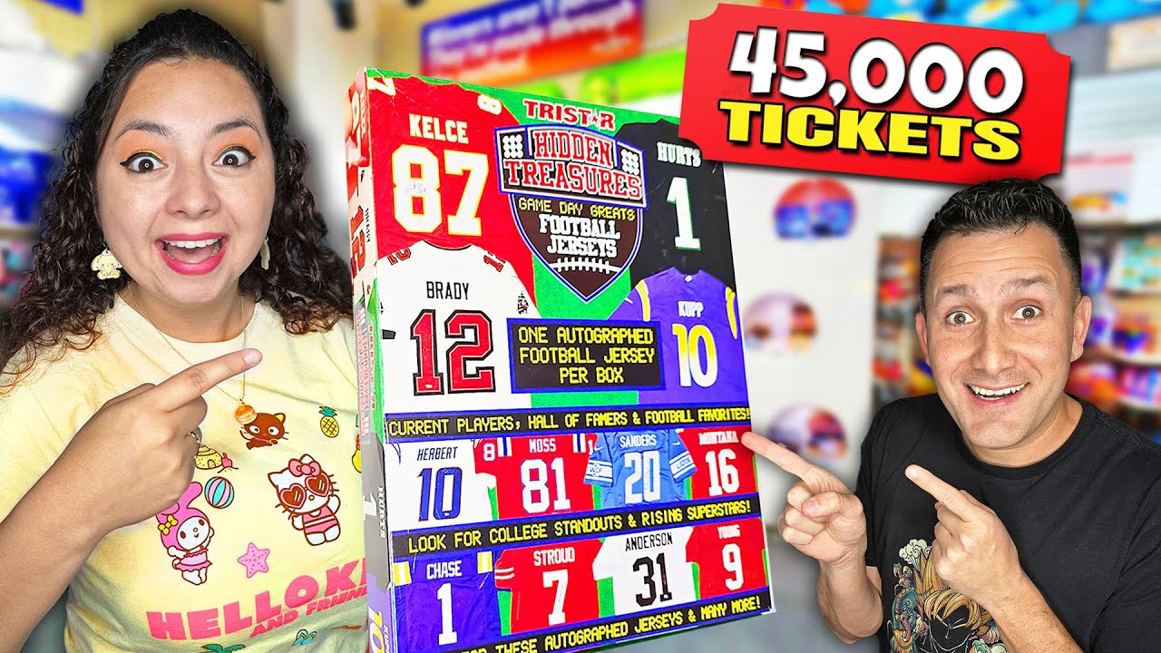 We WON a Signed Jersey at Dave & Busters for 45,000 Tickets! - YouTube