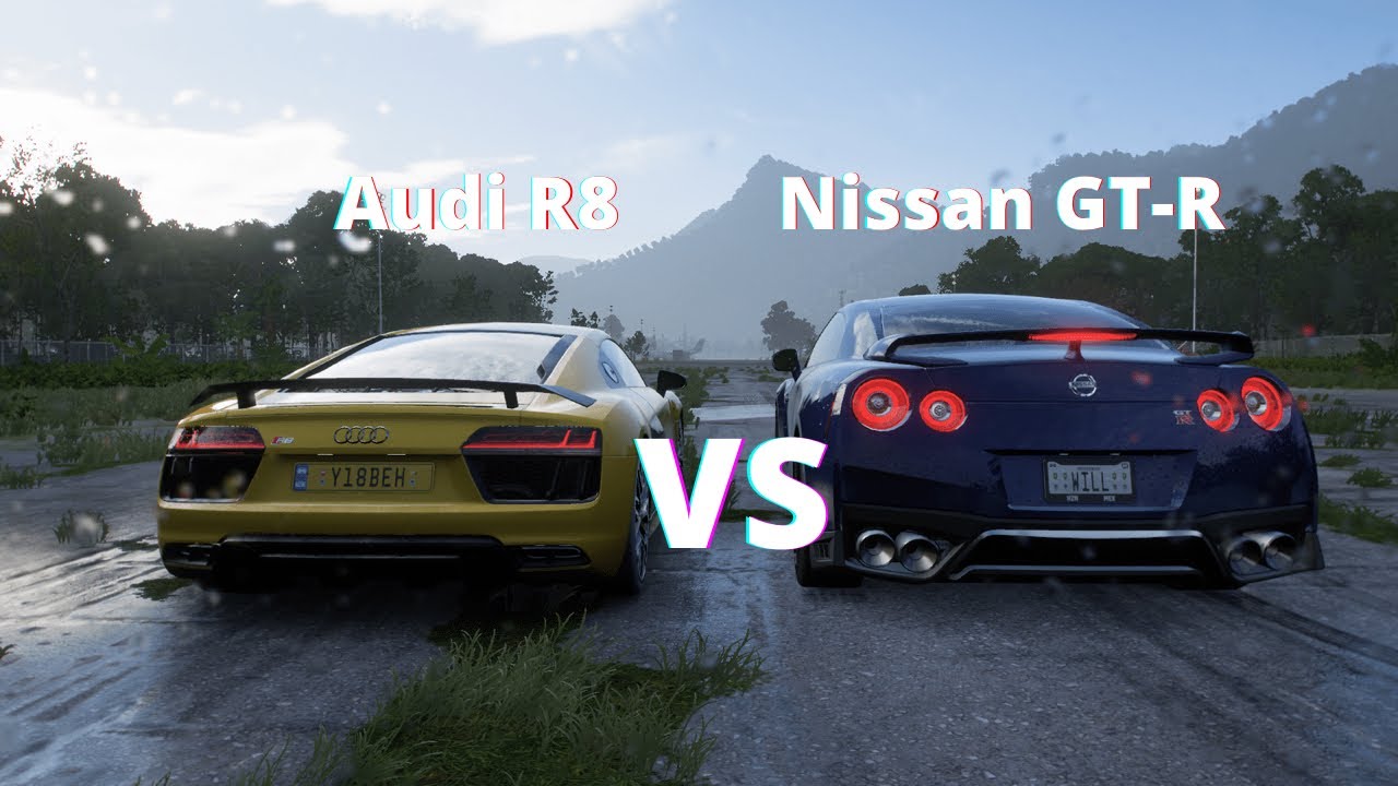 Audi R8 VS Nissan GT-R Drag-race - YouTube