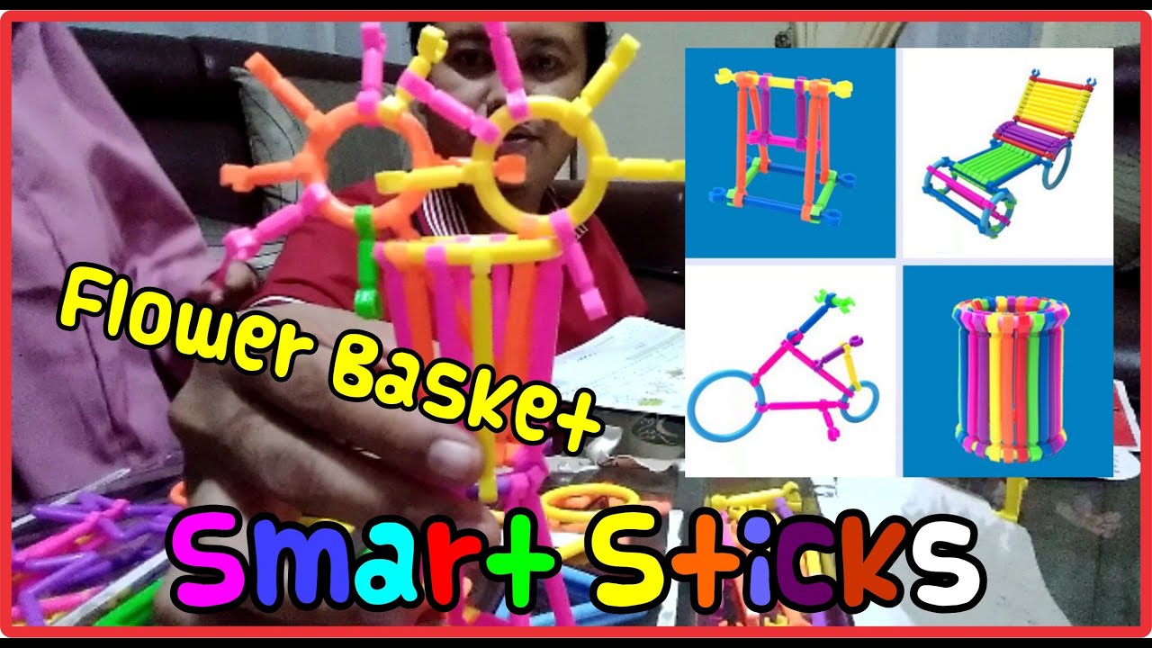 Tutorial smart sticks .... flower basket ... education - YouTube