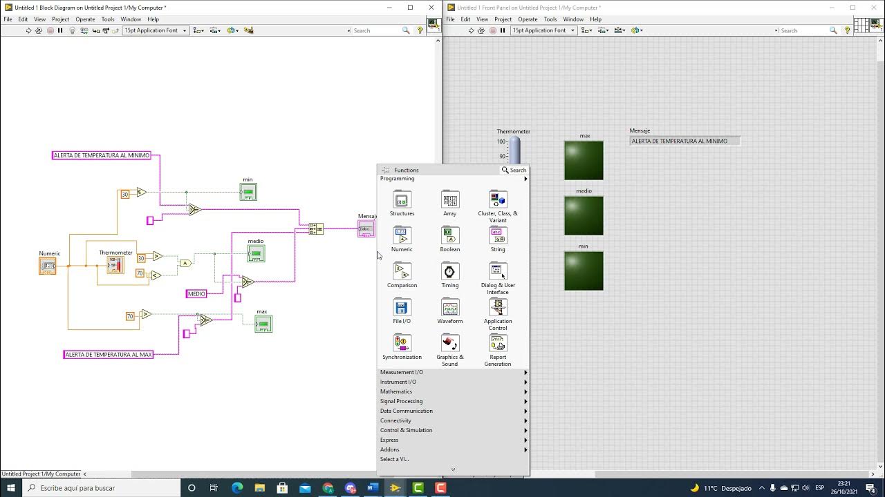 Labview Lab 3 comparadores - YouTube