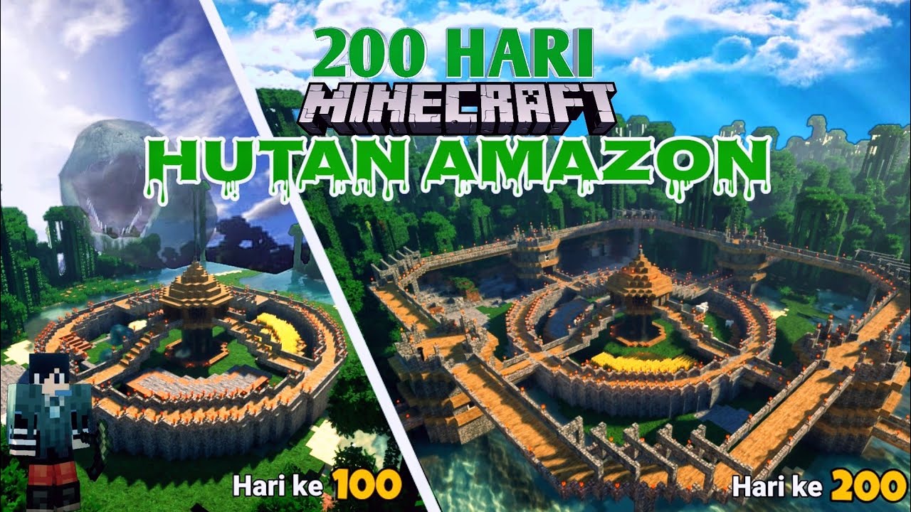 200 Hari Minecraft Di Hutan Amazon - YouTube