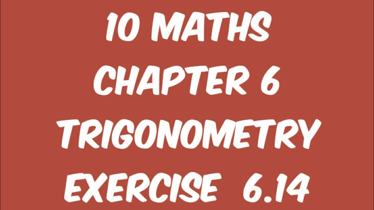 10 Maths chapter 6 Trigonometry Example 6.14 - YouTube