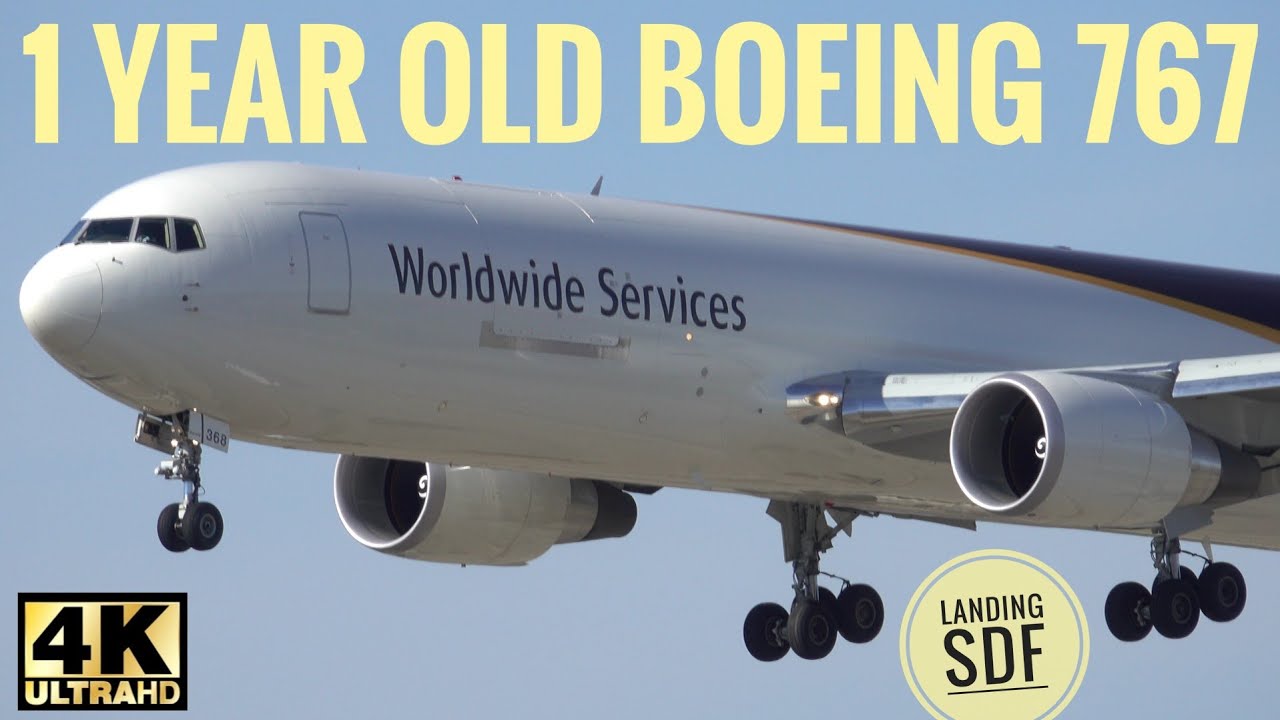 UPS Boeing 767 Airplane ONLY 1 YEAR OLD Landing Louisville N368UP - YouTube