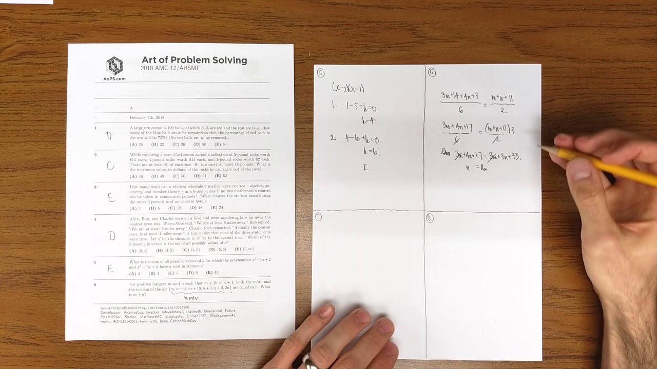 2018 AMC 12A Live Solve (23/25) - YouTube