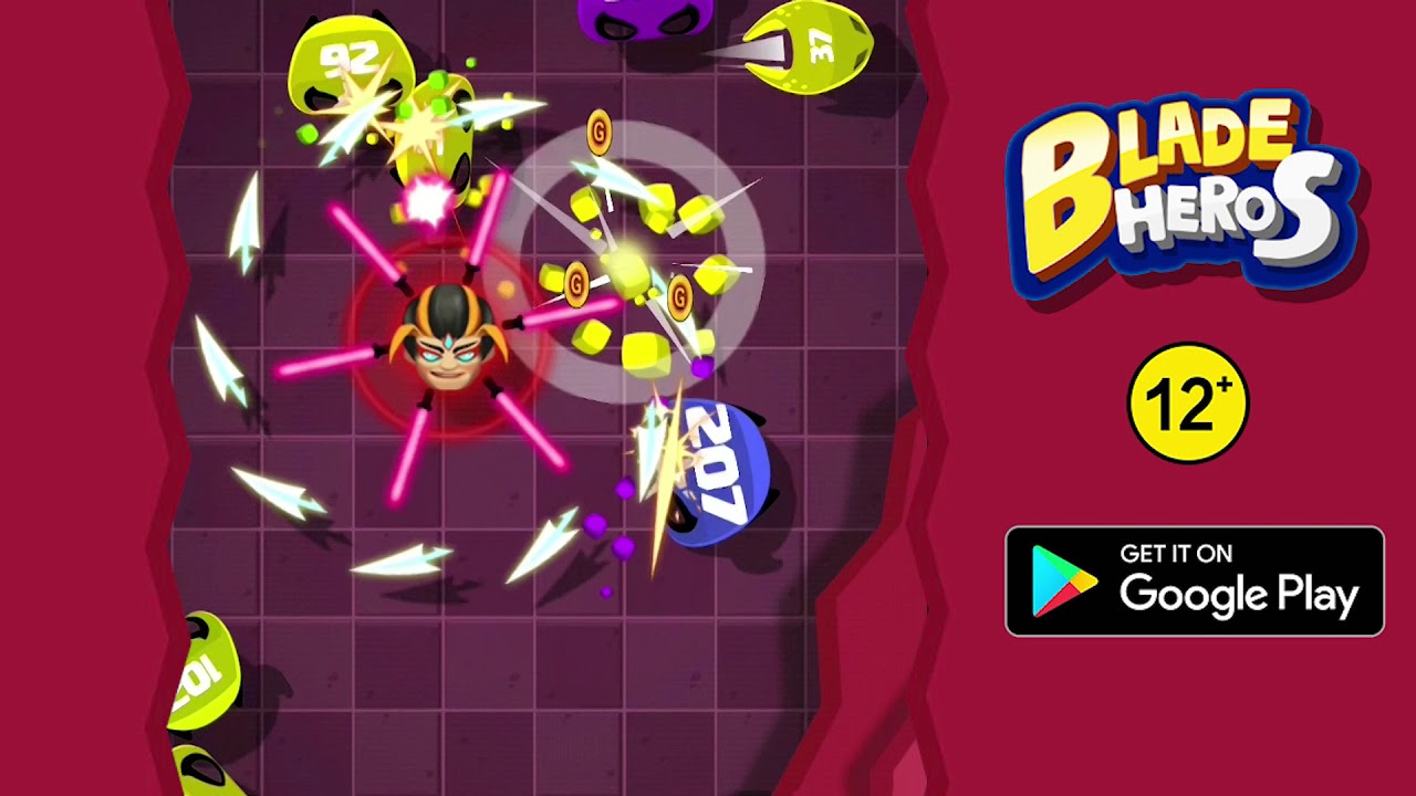 Blade Heros mobile game screen - YouTube