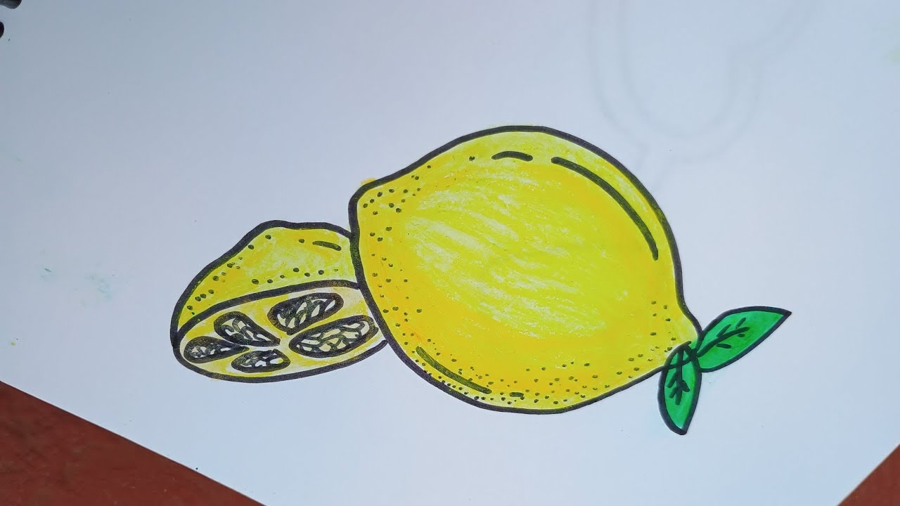 Lemon Drawing using oil Pastels | Realistic lemon drawing for beginners ...