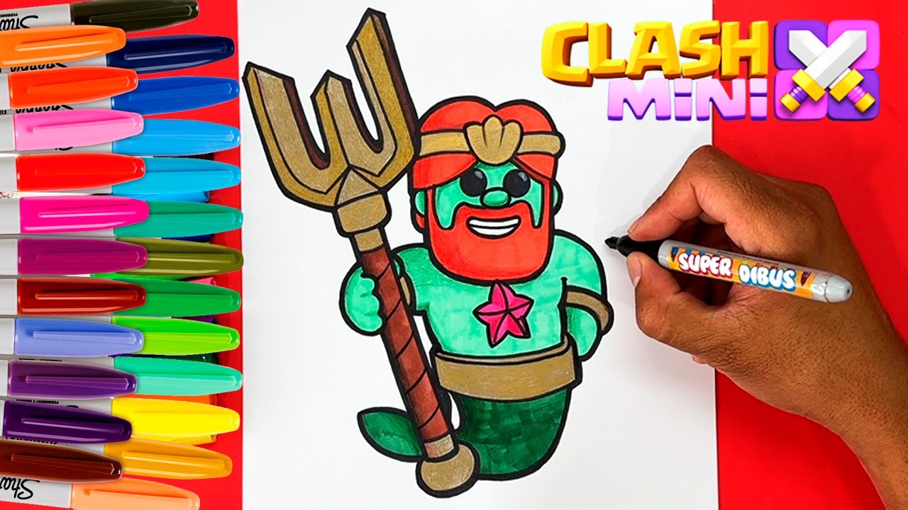211 COMO DIBUJAR A TRITON DE CLASH MINI - YouTube