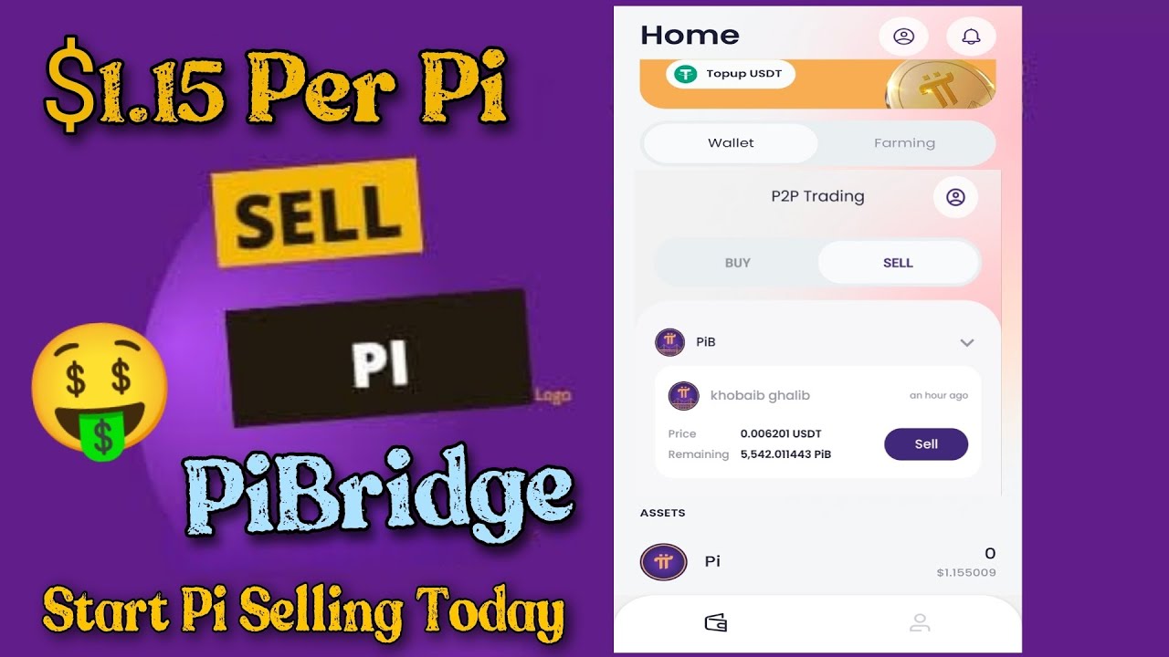 Good News 🎉Start Pi Selling Today on PiBridge 🤩Per Pi Sell Price $1.15 ...
