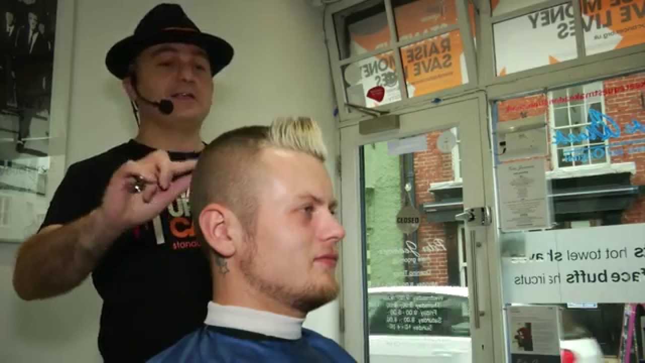 Singing barber cuts hair for charity - YouTube