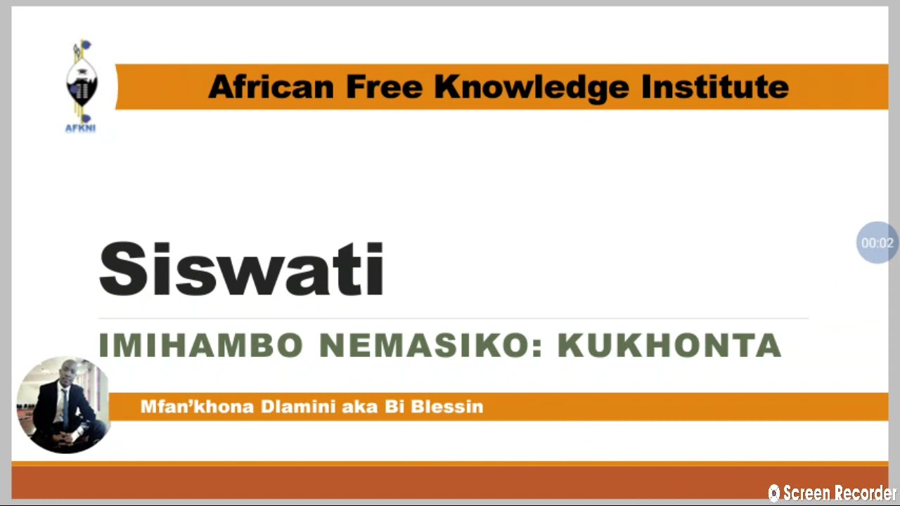 SiSwati Lesson: Kukhonta - YouTube