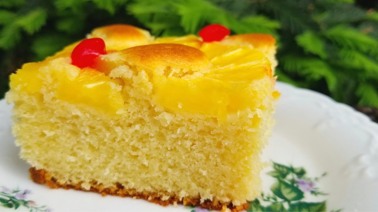 Super Easy Soft And Moist Pineapple Cake Youtube