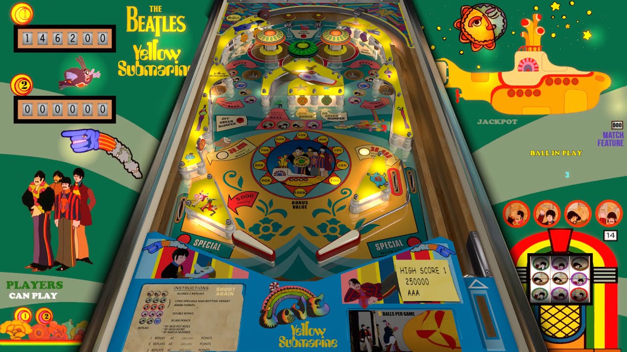 The Beatles Yellow Submarine Pinball VPX - YouTube