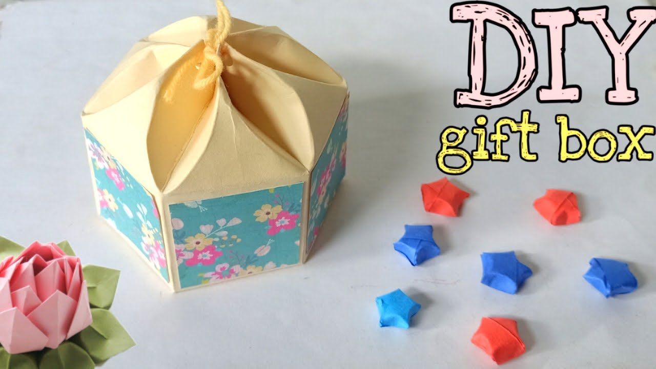 DIY gift box ideas/gift ideas/paper gift box/easy paper gift box step ...