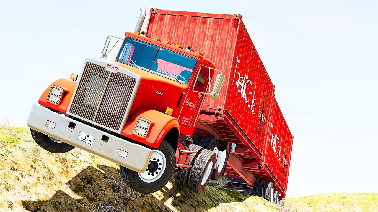 Cars vs Cliff Roads Crashes #105 – BeamNG Drive | Modern BeamNG - YouTube