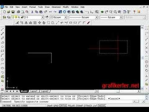 Autocad extend, trim - YouTube