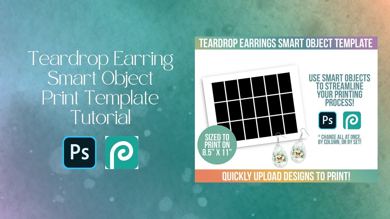 Teardrop Earring Smart Object Print Template Tutorial - YouTube