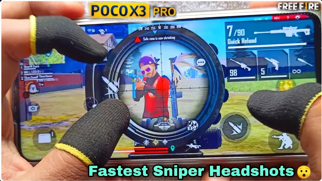 Poco x3 pro free fire gameplay test 2 finger handcam m1887 onetap ...