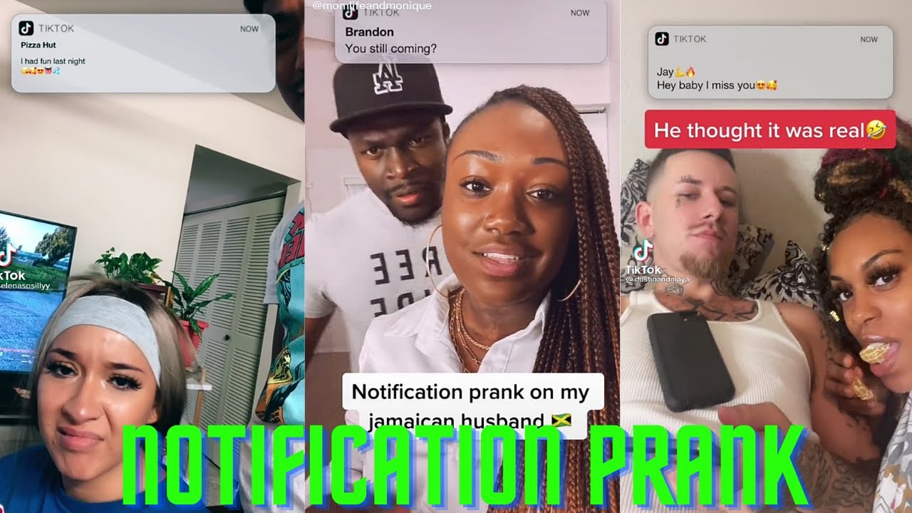 Fake notification prank on boyfriend/girlfriend TikTok Couples ...