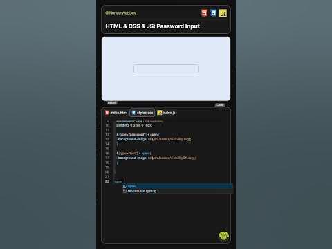 HTML & CSS & JS Password Input Quick Tutorial #tutorial #codewithme #css #html #javascript #web ...