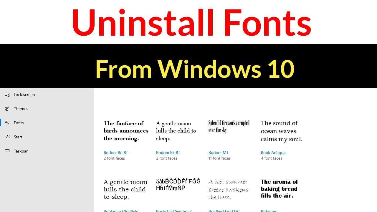How to Uninstall Fonts in Windows 10? - YouTube