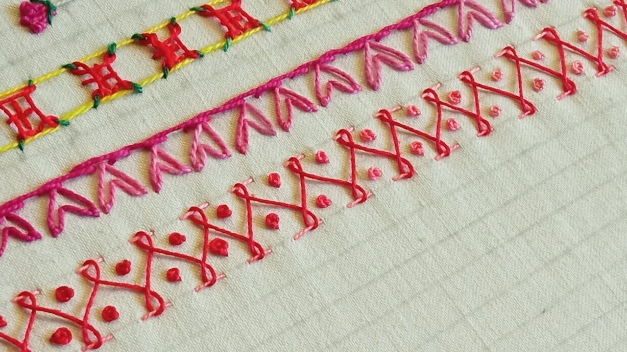 Thread Embroidery|Stylish Border Inspirations: Elevate Your Design # ...