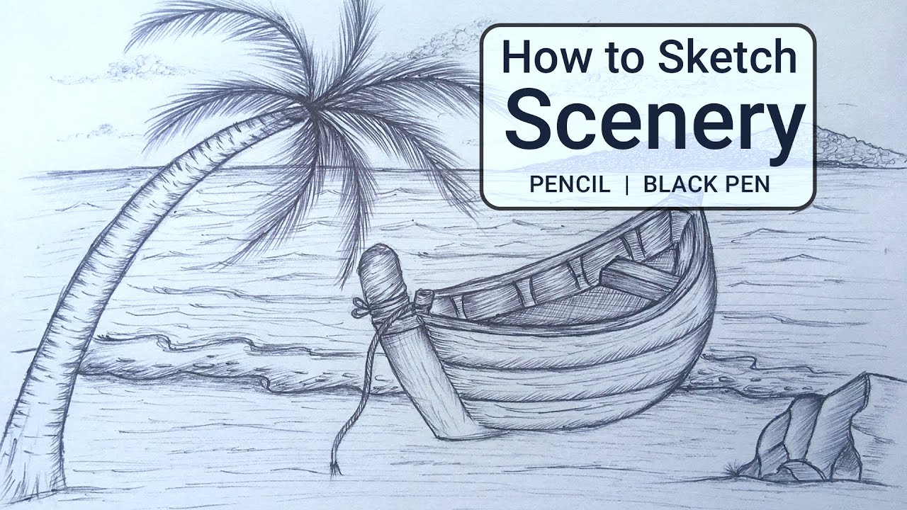 How to Sketch Scenery | Step by Step for beginners - YouTube