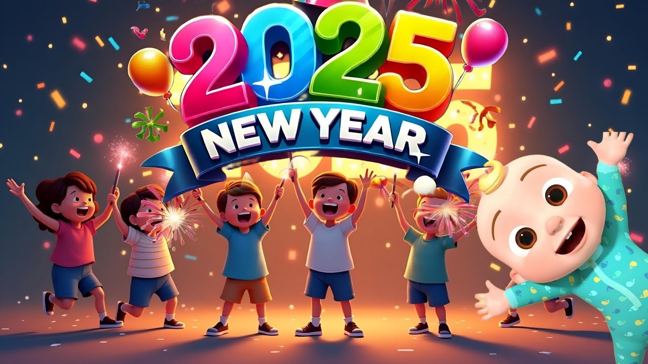 Happy New Year Song 2025 🎉 | Fun Celebration for Kids - YouTube