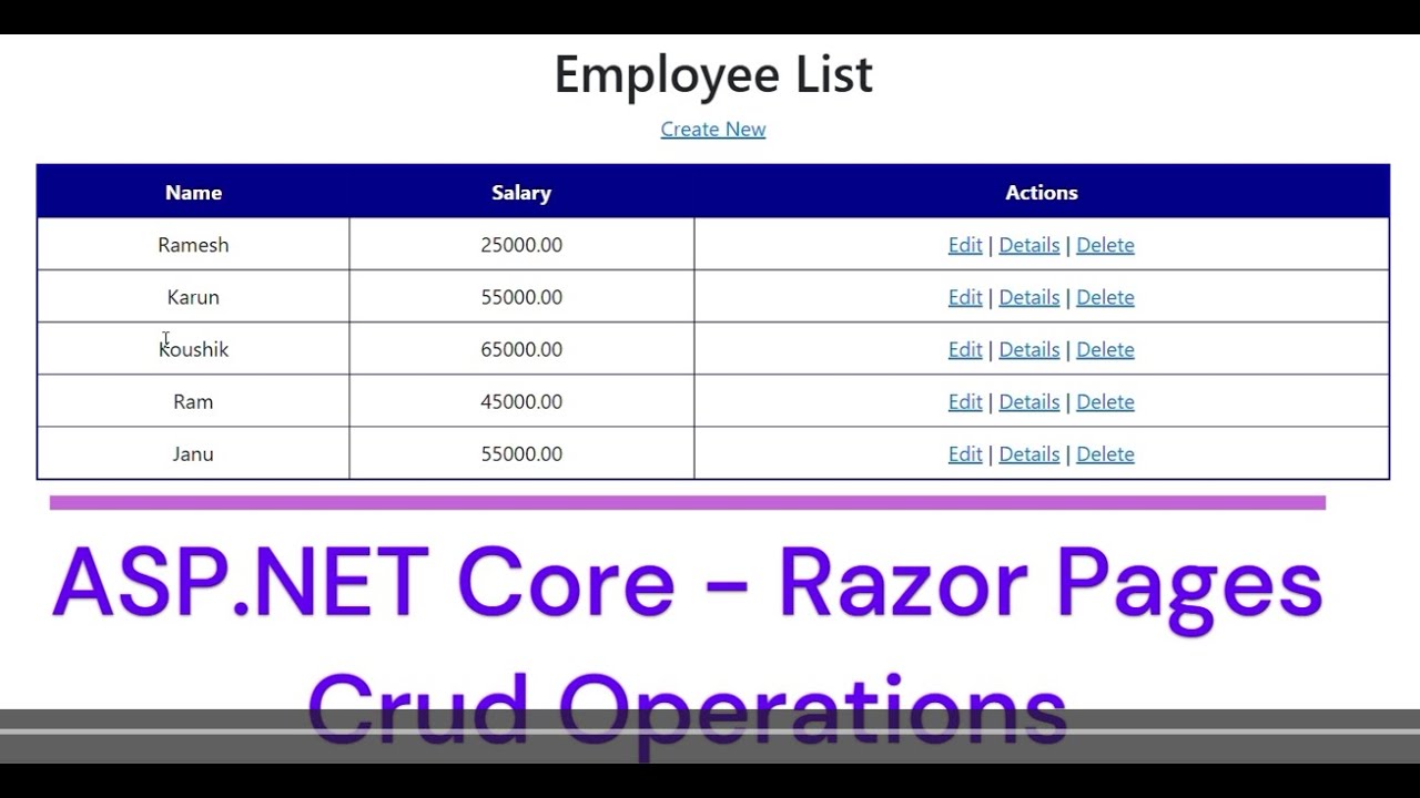 Aspnet Core Crud Operations Beginners Razor Pages Curd In Asp