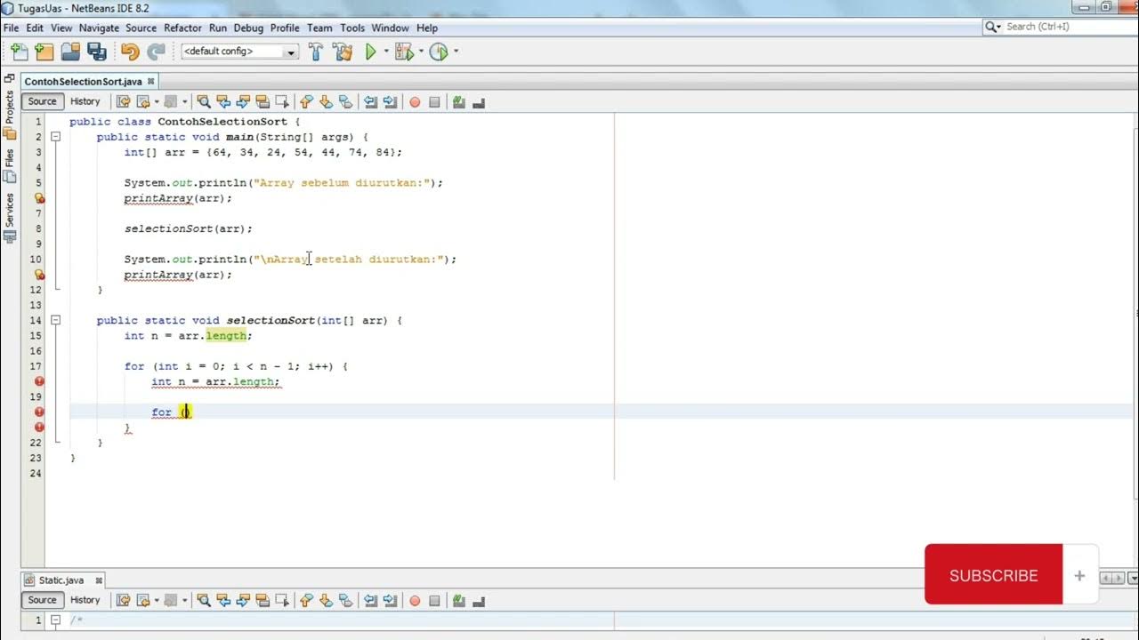 Tugas UAS Contoh Dari Selection Sort (Struktur Data Dan Algoritma - YouTube