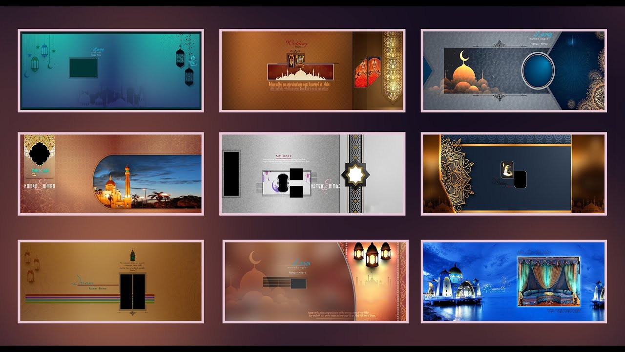 Muslims Wedding PSD Vol 1|12x36 Psd |12x30 psd | New Psd 2019| - YouTube