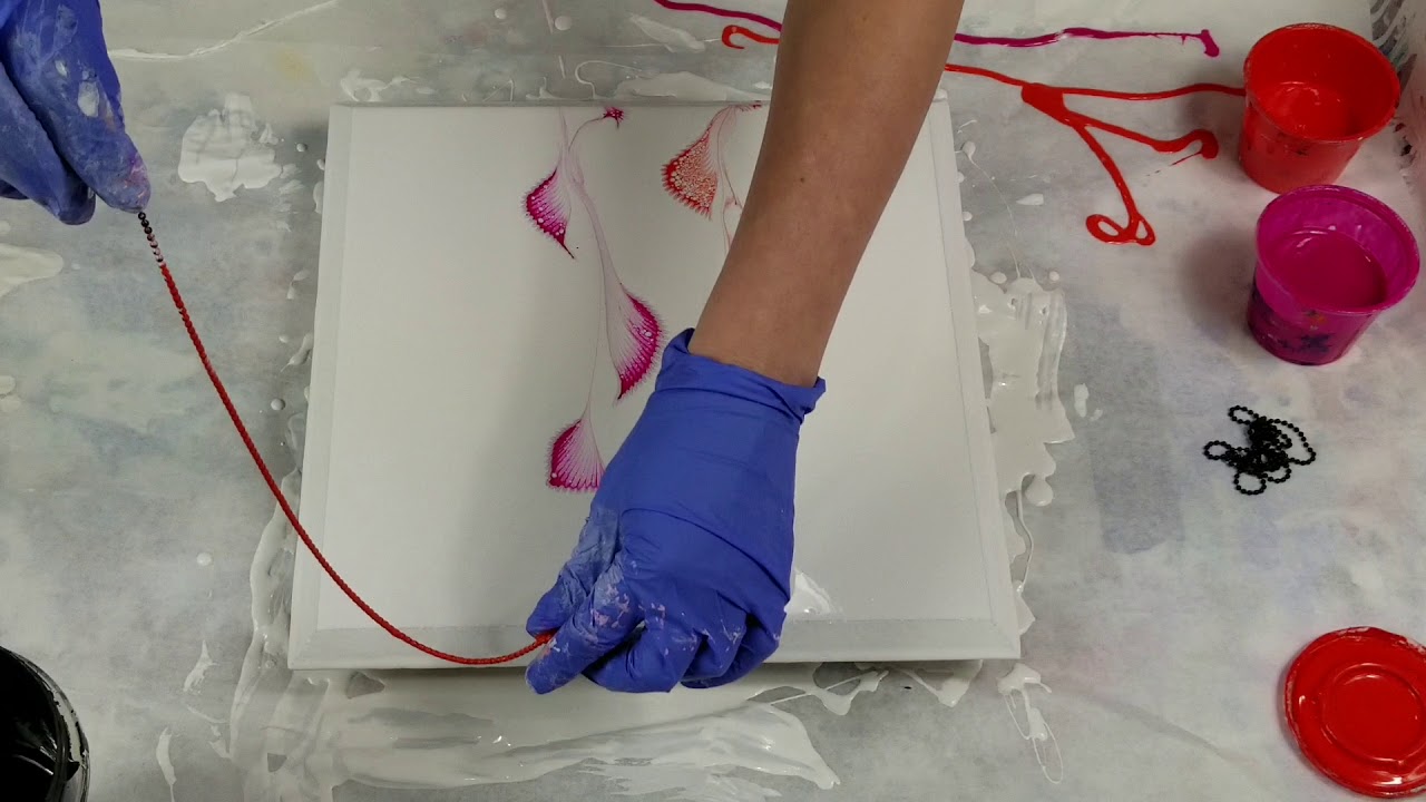 (491) Acrylic chain pull flowers turned abstract experiment - YouTube