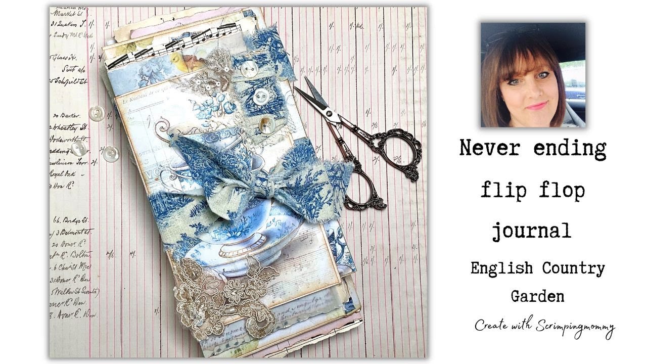 Never ending flip flop journal English Country garden (sold) - YouTube