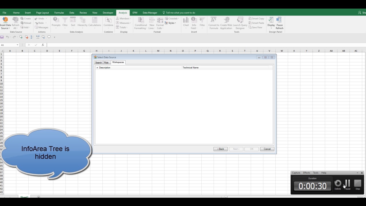 SAP Analysis Office: Authorization check for InfoArea tree - YouTube