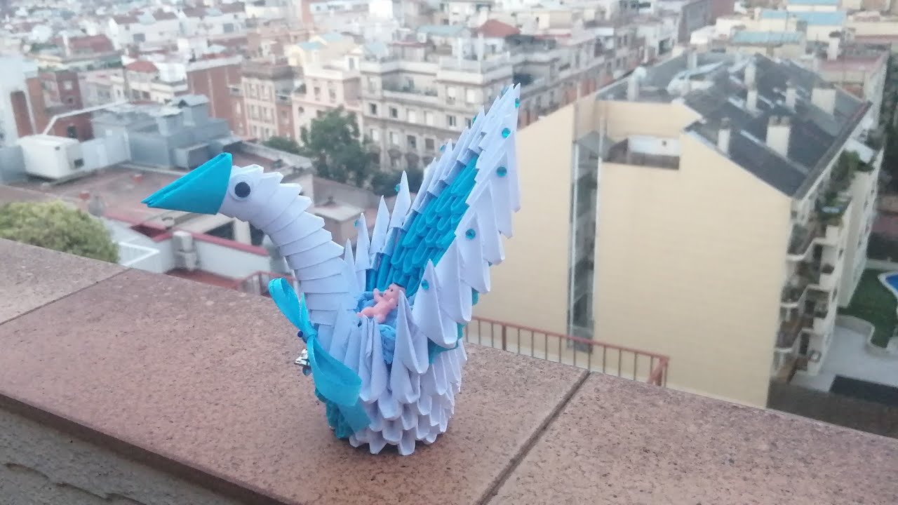 Cisne en origami 3d para recuerdos de baby shower - YouTube