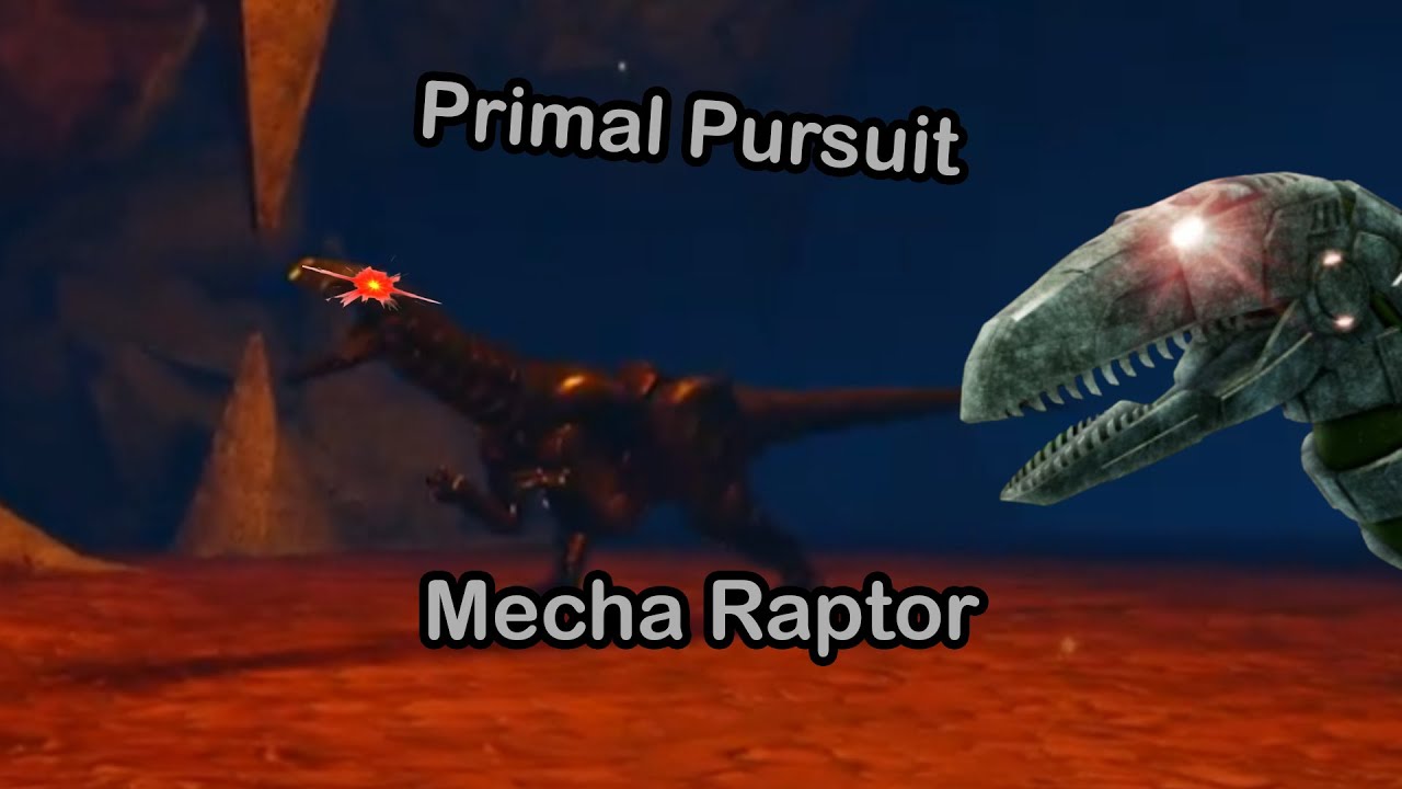 Becoming The Mecha Raptor In Roblox Primal Pursuit - YouTube