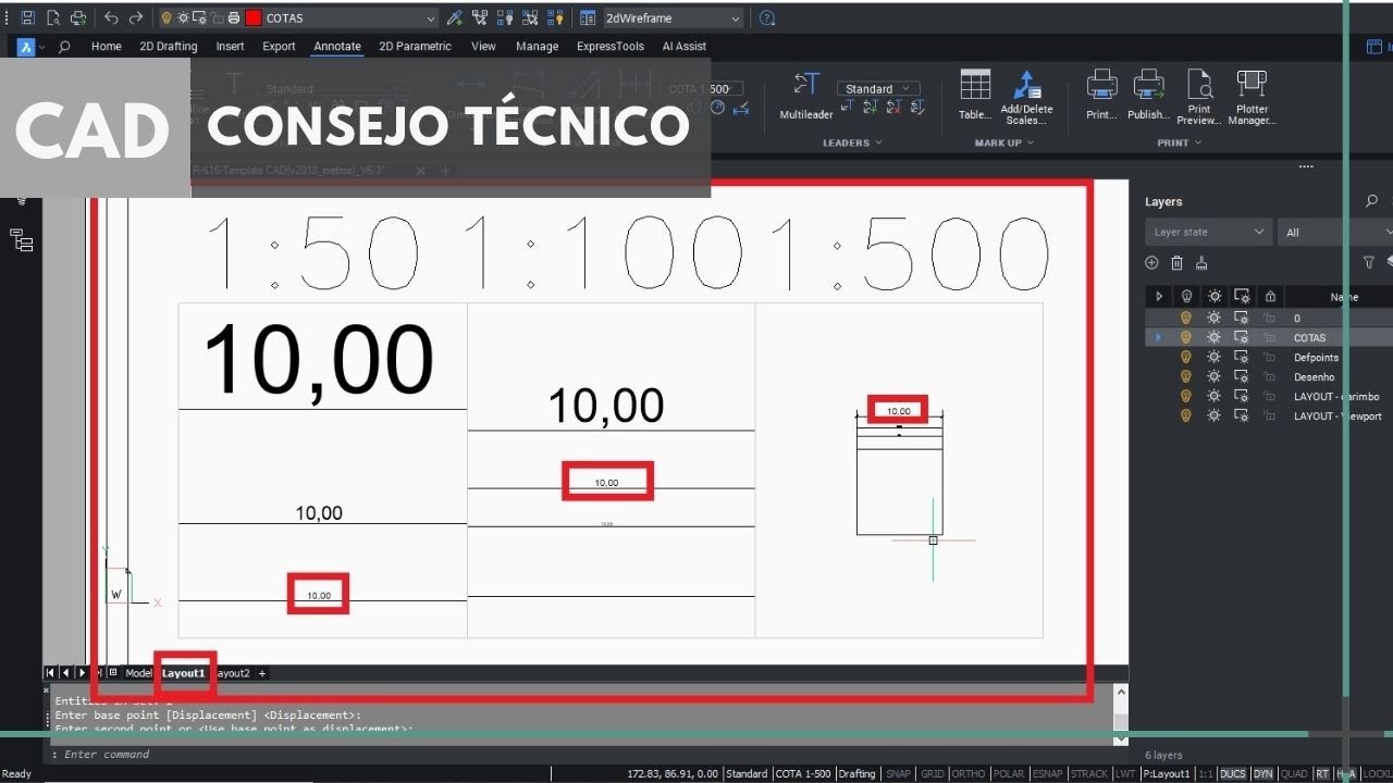CAD: cómo crear y configurar cotas - YouTube