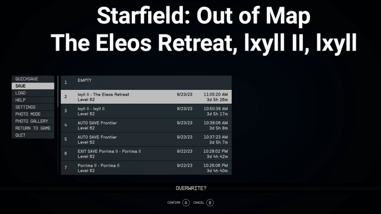 Starfield: Out of Map The Eleos Retreat, lxyll II, lxyll - YouTube