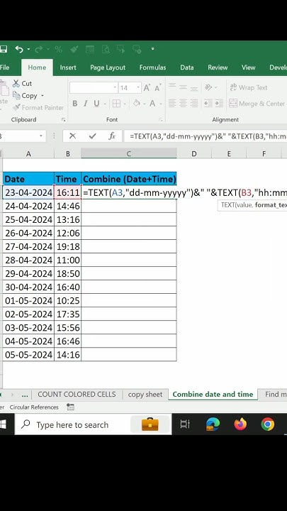 How to Combine Data and Time in MS Excel #shorts #trending #viral #excel #msexcel #exceltips # ...