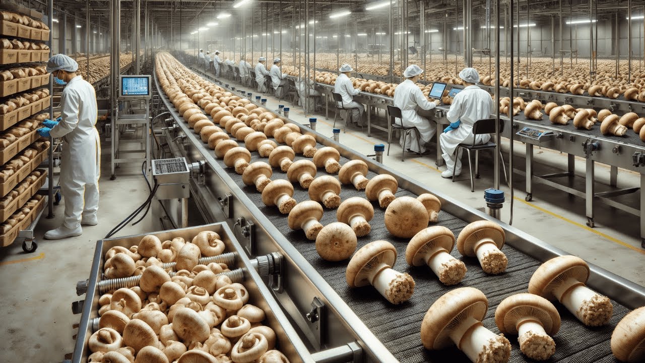 How Millions of Mushrooms Are Grown and Processed 🍄| Mushroom ...