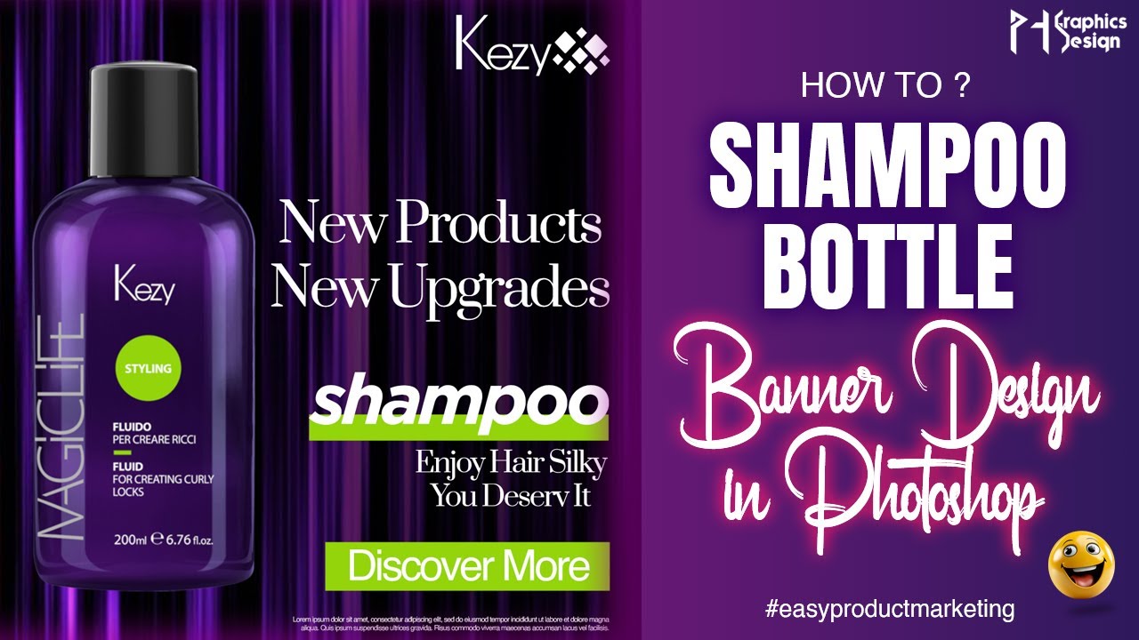 How to Shampoo Bottle Banner Design in Photoshop | Photoshop TUTORIAL ...