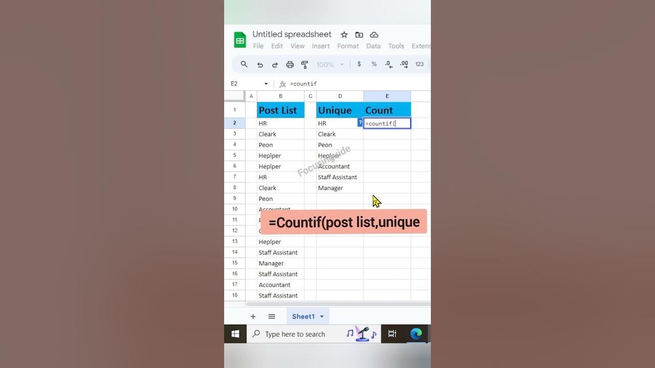 Dive into the capabilities of singular and count functions in Excel for proficient data #shorts ...
