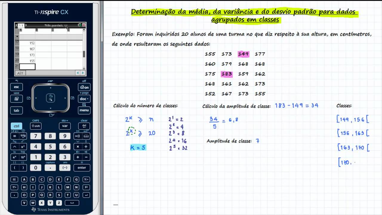 20 Explica: Matemática A - III.1 - Determinacao da média, desvio padrão ...
