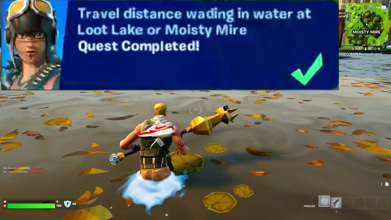 Travel distance wading in water in Loot Lake or Moisty Mire Fortnite OG ...