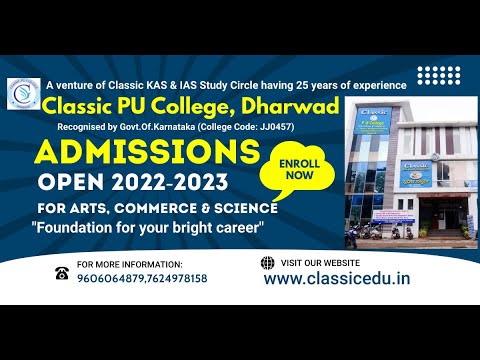 Classic PU College - Admissions Open - 2022-23 - YouTube