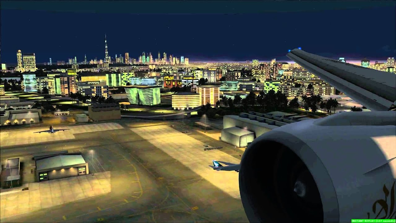 Dubai Night Landing Boeing 777-200LR Emirates - YouTube