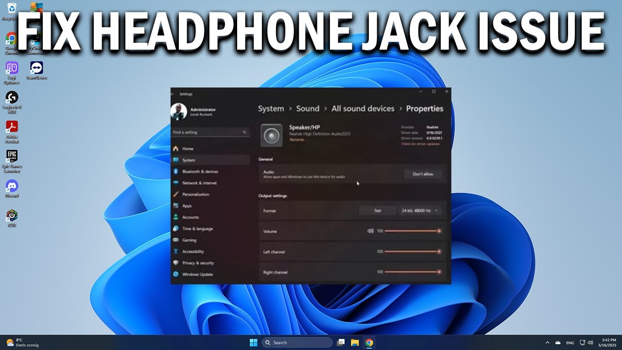 How To Fix Headphone Jack Not Working on Windows 11 - Easy Fix - YouTube