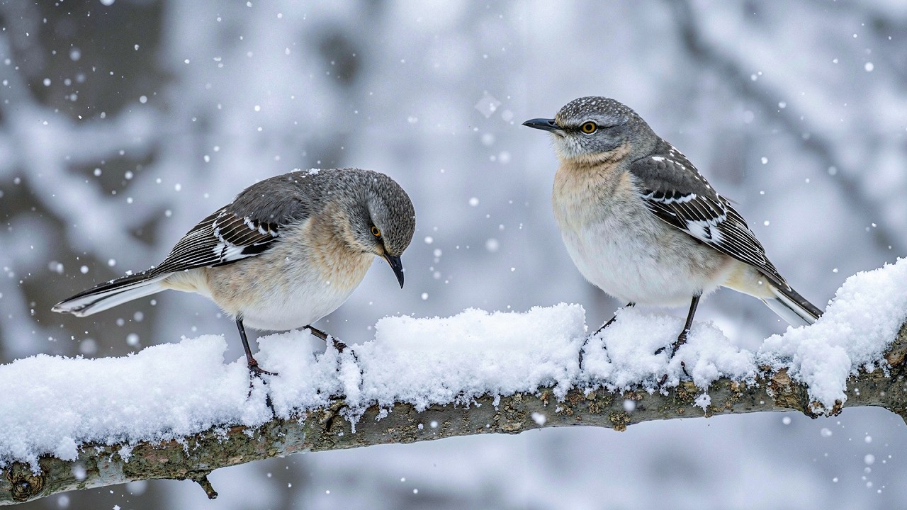 🎹 Winter Birds Singing with Healing Piano Music for Stress Relief and ...