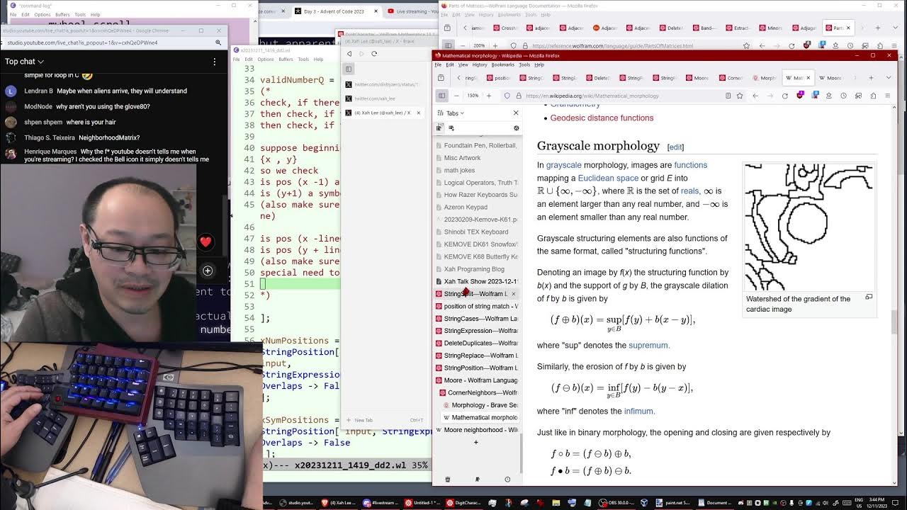 Xah Talk Show 2023-12-11 Advent of Code Day 3, Live Coding, in WolframLang - YouTube